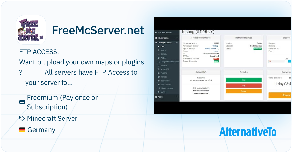 FreeMcServer.net: We provide unlimited free Minecraft servers hosting ...
