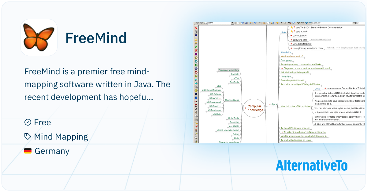 FreeMind: Free and open source, Java-based mind-mapping app for the ...