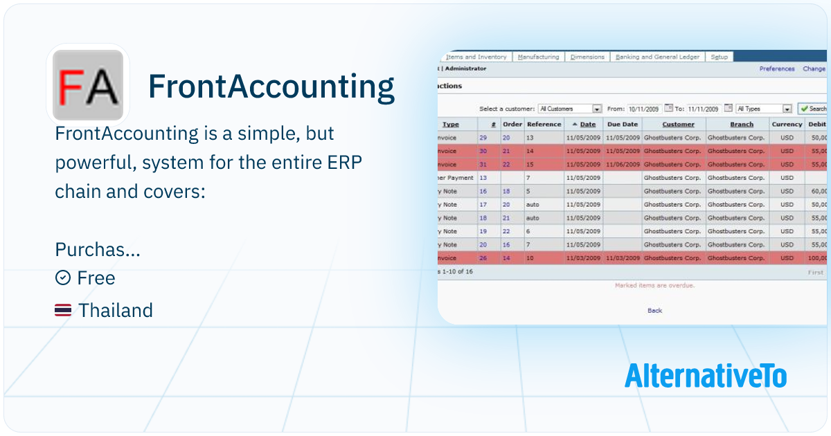 FrontAccounting: Simple, but powerful, system | AlternativeTo