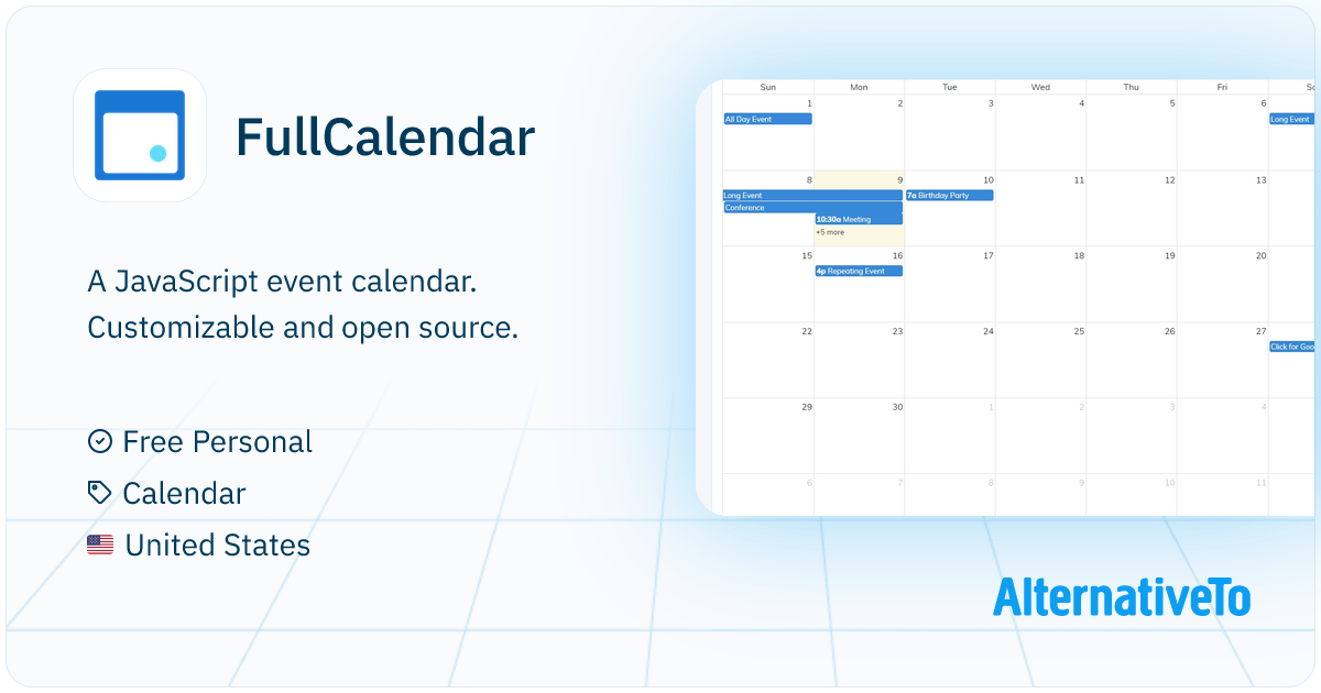 FullCalendar: A JavaScript event calendar. Customizable and open source ...