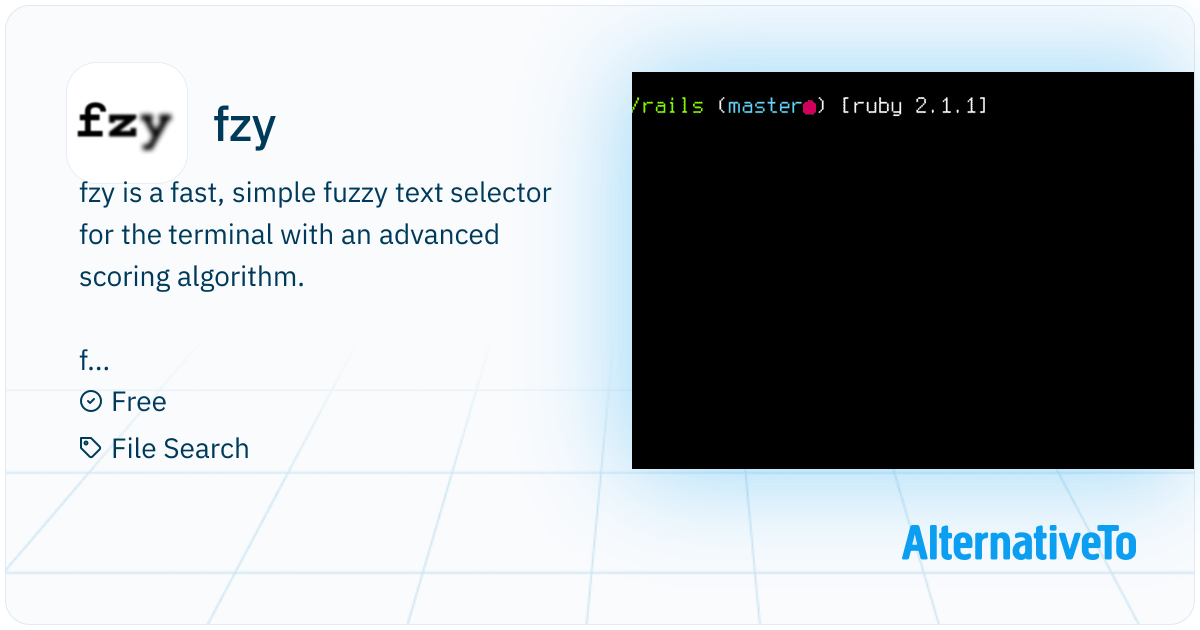 fzy: Fast, simple fuzzy text selector for the | AlternativeTo