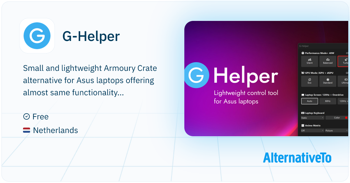 G-Helper: Small and lightweight Armoury Crate alternative | AlternativeTo