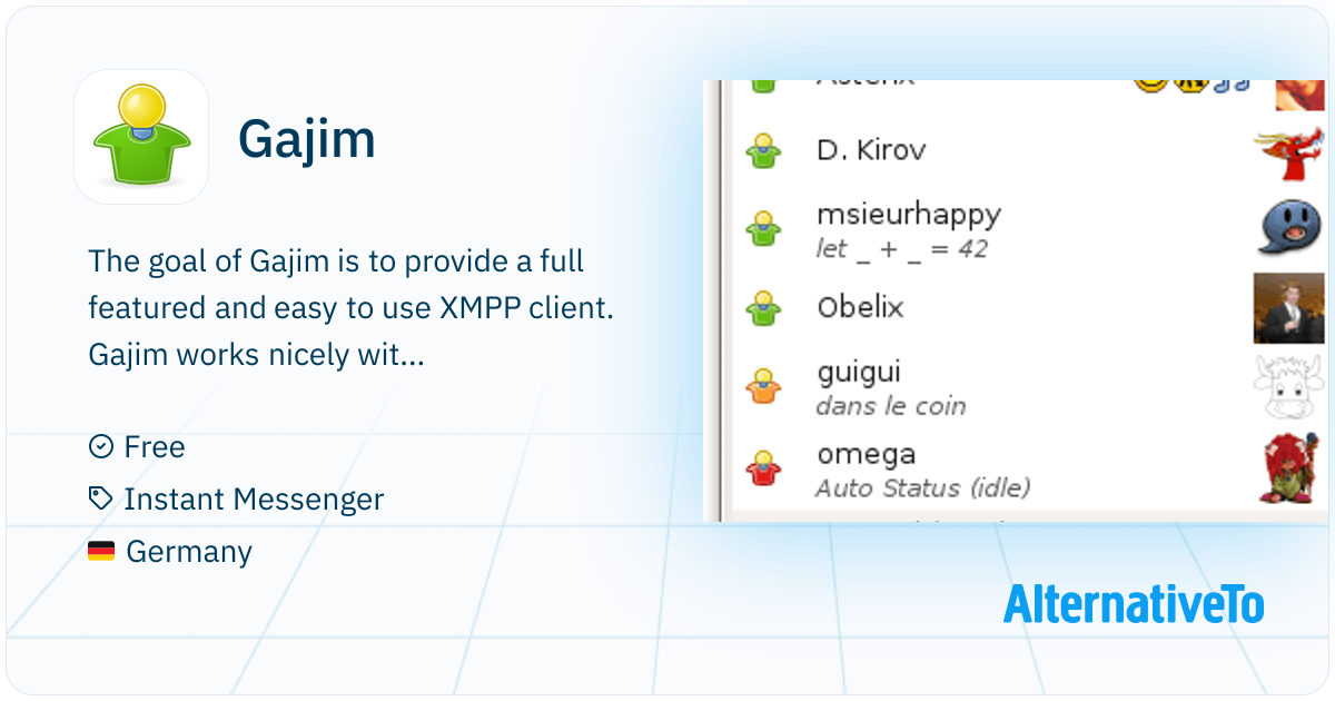 Gajim: The goal of Gajim is to provide a full featured | AlternativeTo