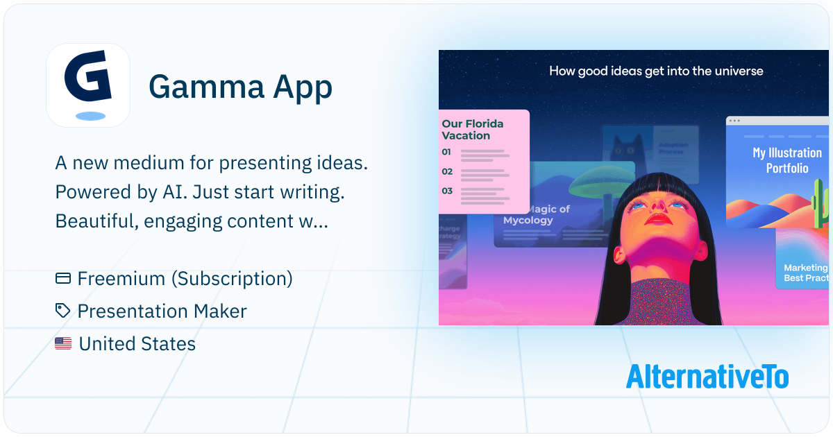 Gamma App: AI-powered, fast, engaging presentations | AlternativeTo