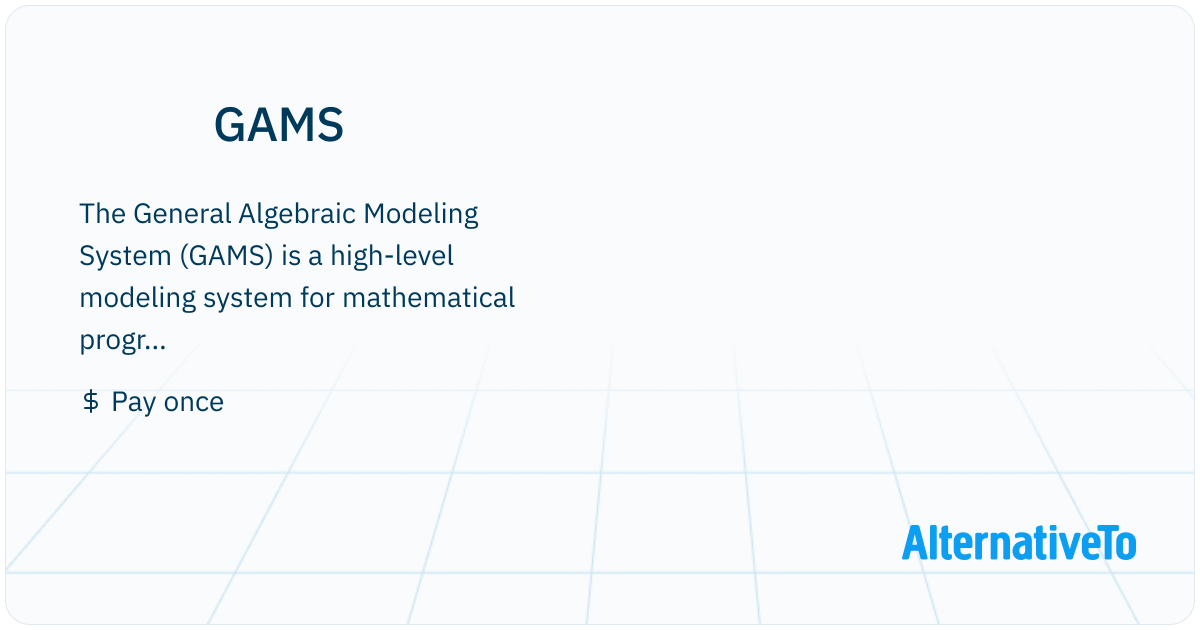 GAMS: The General Algebraic Modeling System (GAMS) is a high-level ...