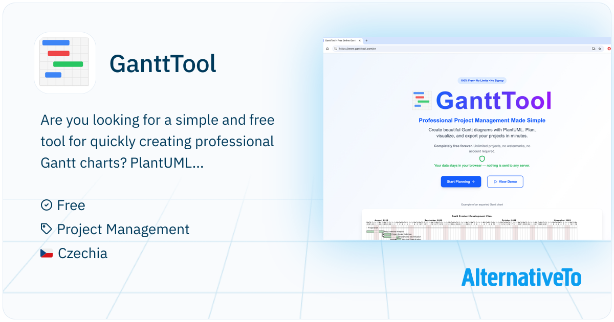 GanttTool: Professional project Gantt charts with instant export to SVG ...