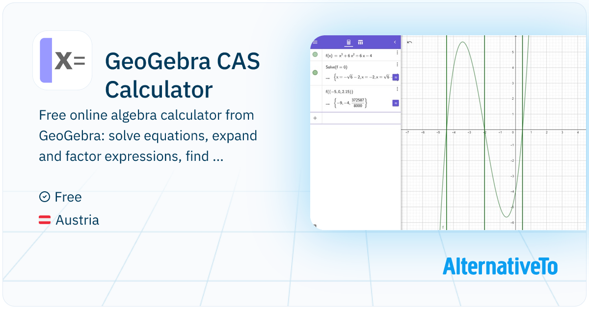 GeoGebra CAS Calculator: Free online algebra calculator from GeoGebra ...
