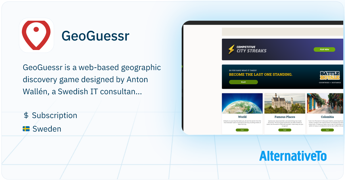 GeoGuessr: Web-based geographic discovery game | AlternativeTo