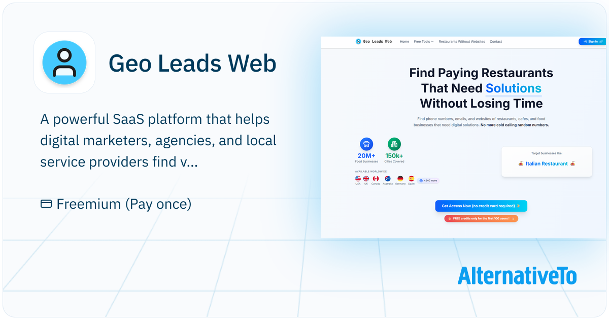 Geo Leads Web: Find paying restaurants that need solutions without ...