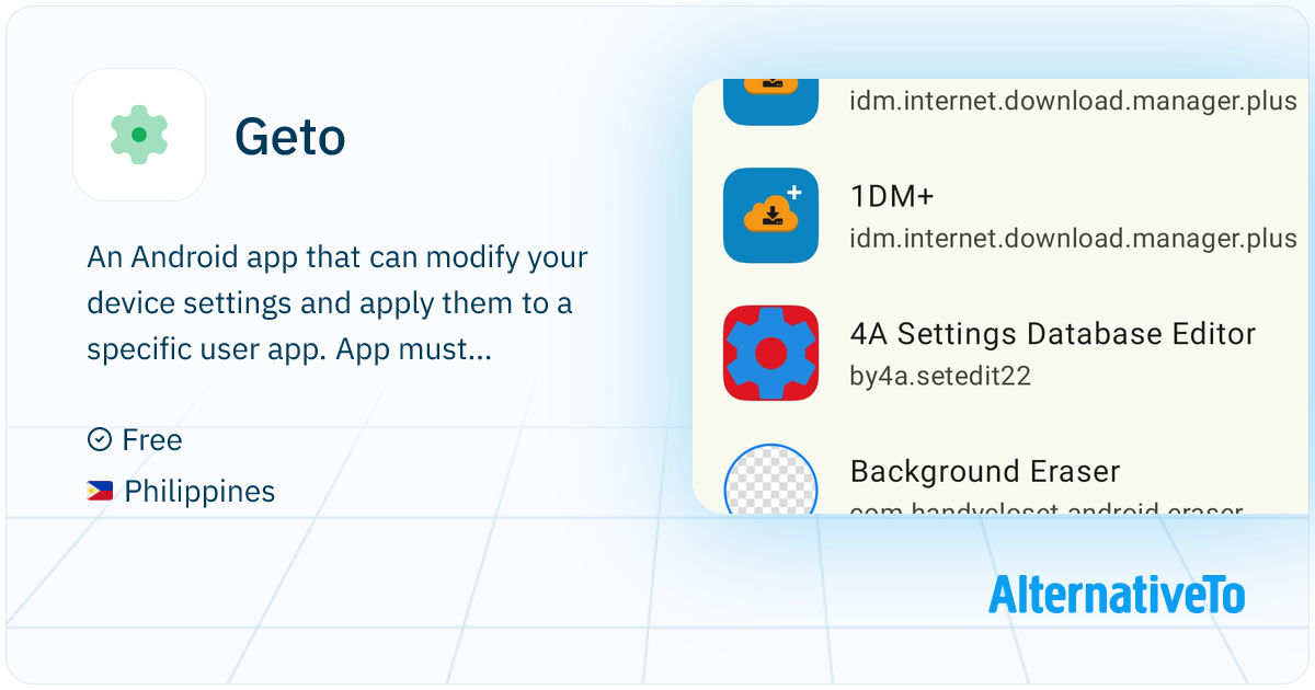 Geto: Apply device settings to your apps. | AlternativeTo