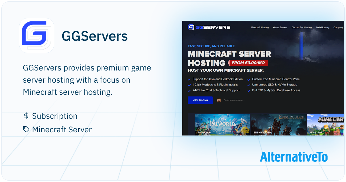 GGServers: Premium hosting for Minecraft servers | AlternativeTo