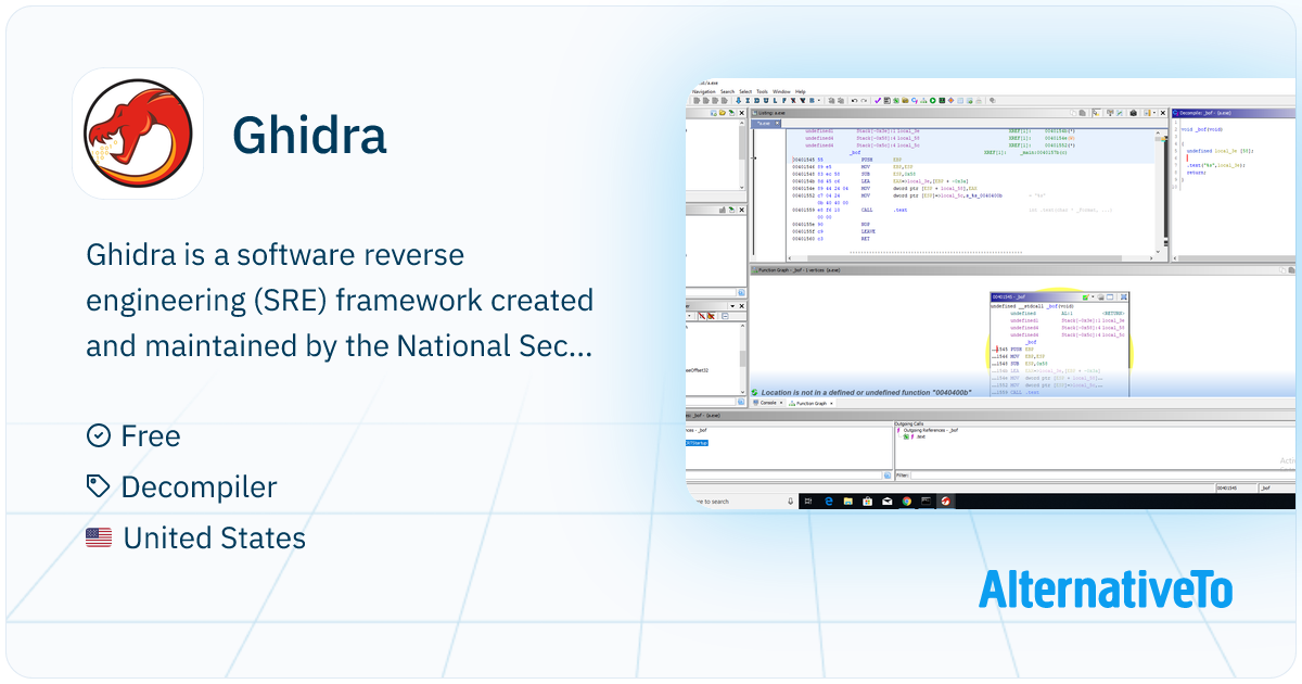 Ghidra: Software Reverse Engineering (SRE) Framework | AlternativeTo