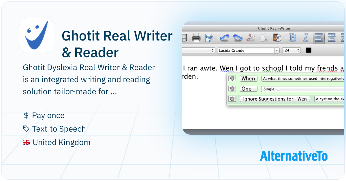 Ghotit Real Writer & Reader: 3 is an integrated writing and reading ...