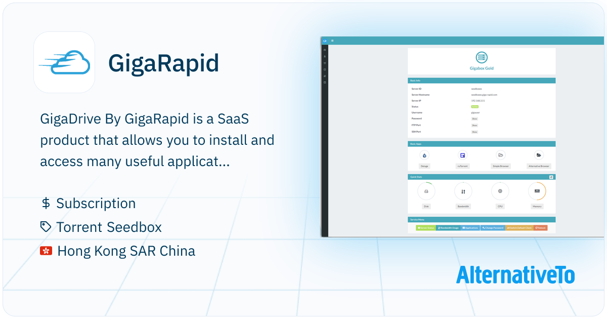 GigaRapid: Manage cloud apps for streaming, storage, transfers, and ...