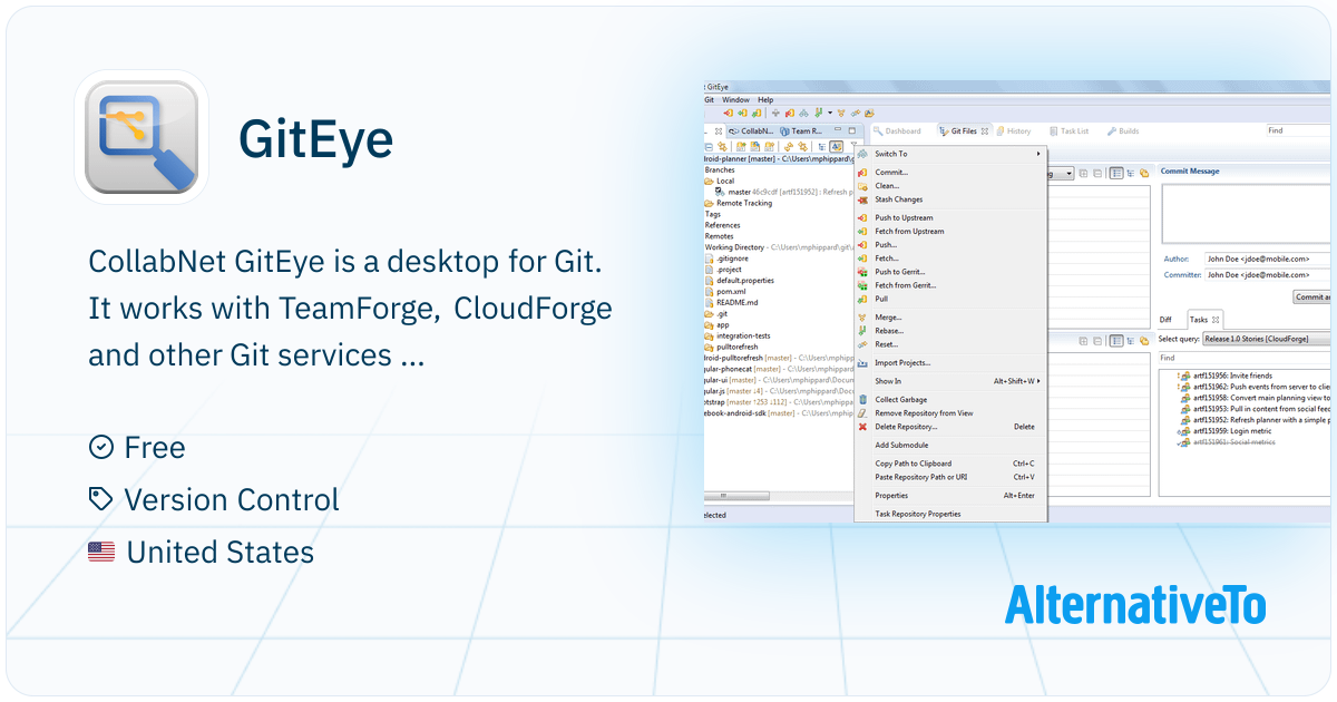GitEye: CollabNet GitEye is a desktop for Git. | AlternativeTo
