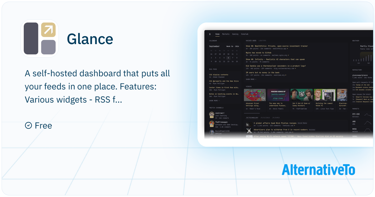 Glance: Self-hosted dashboard for feeds, stats, and custom widgets ...