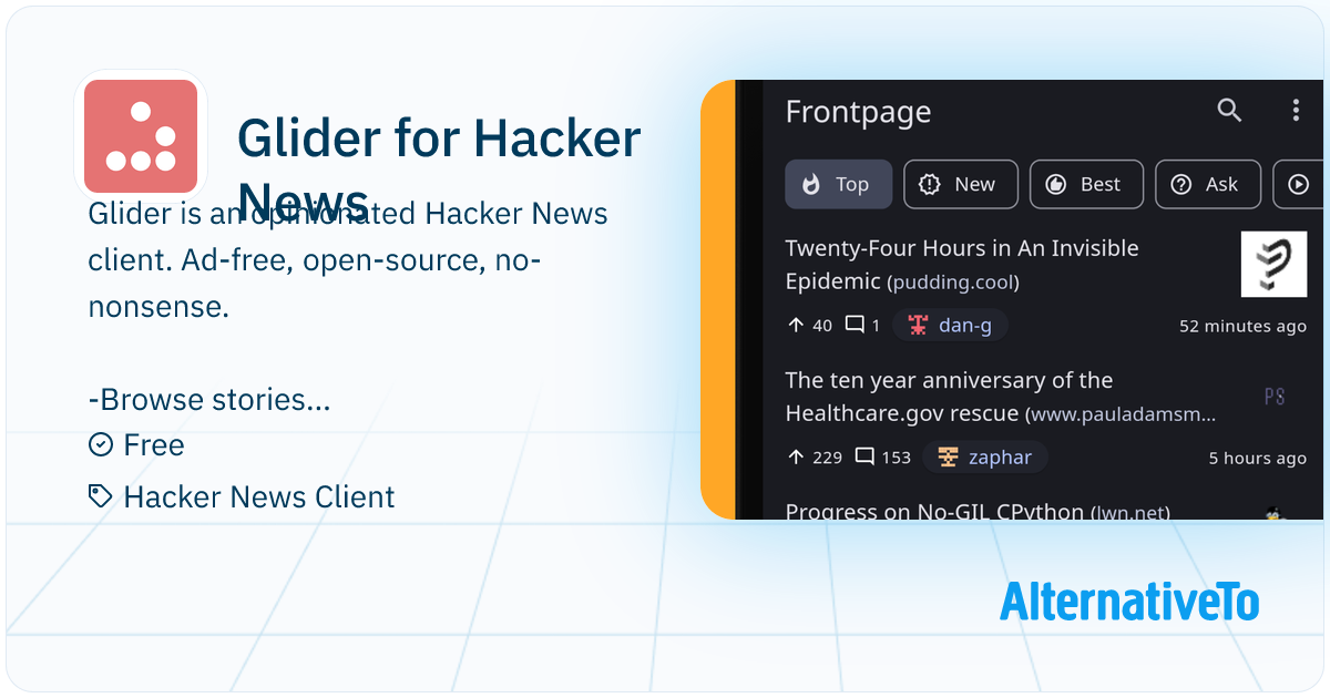Glider for Hacker News: Glider is an opinionated Hacker News client. Ad ...