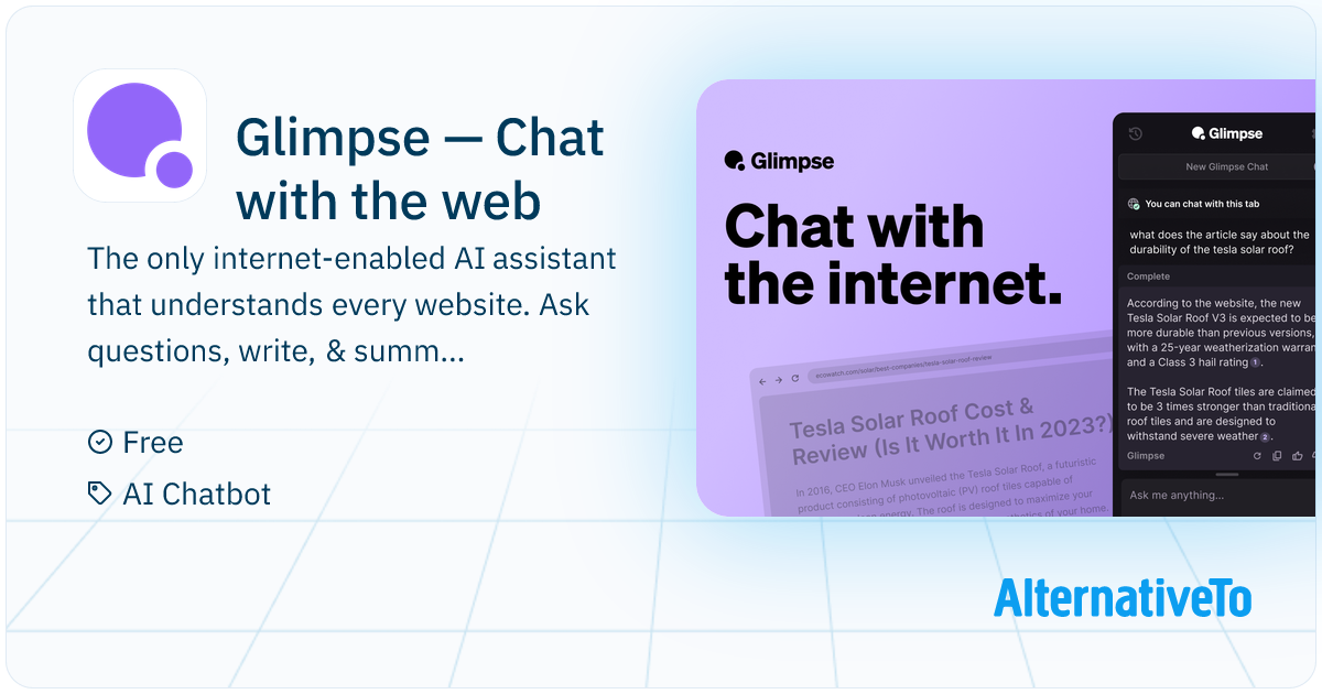 Glimpse — Chat with the web: Glimpse is a browser extension that ...