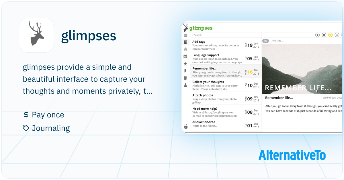glimpses: Start writing your thoughts and memories and have them synced ...