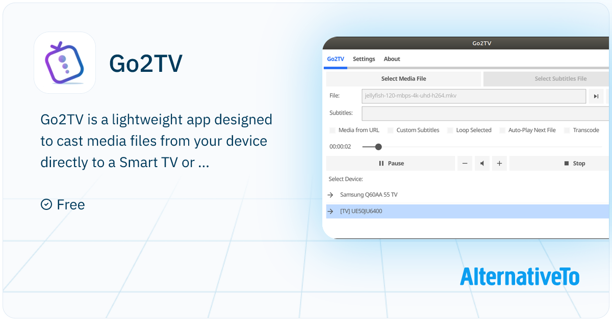 Go2TV: Cast media files to UPnP/DLNA Media Renderers and Smart TVs ...