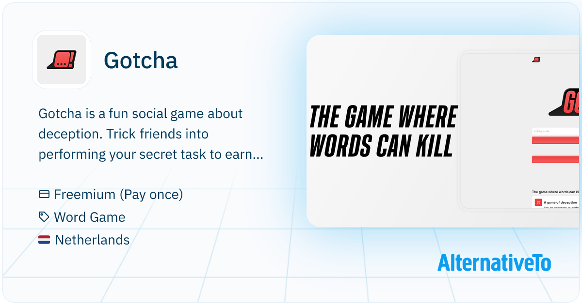 Gotcha: Fun social game about deception. | AlternativeTo