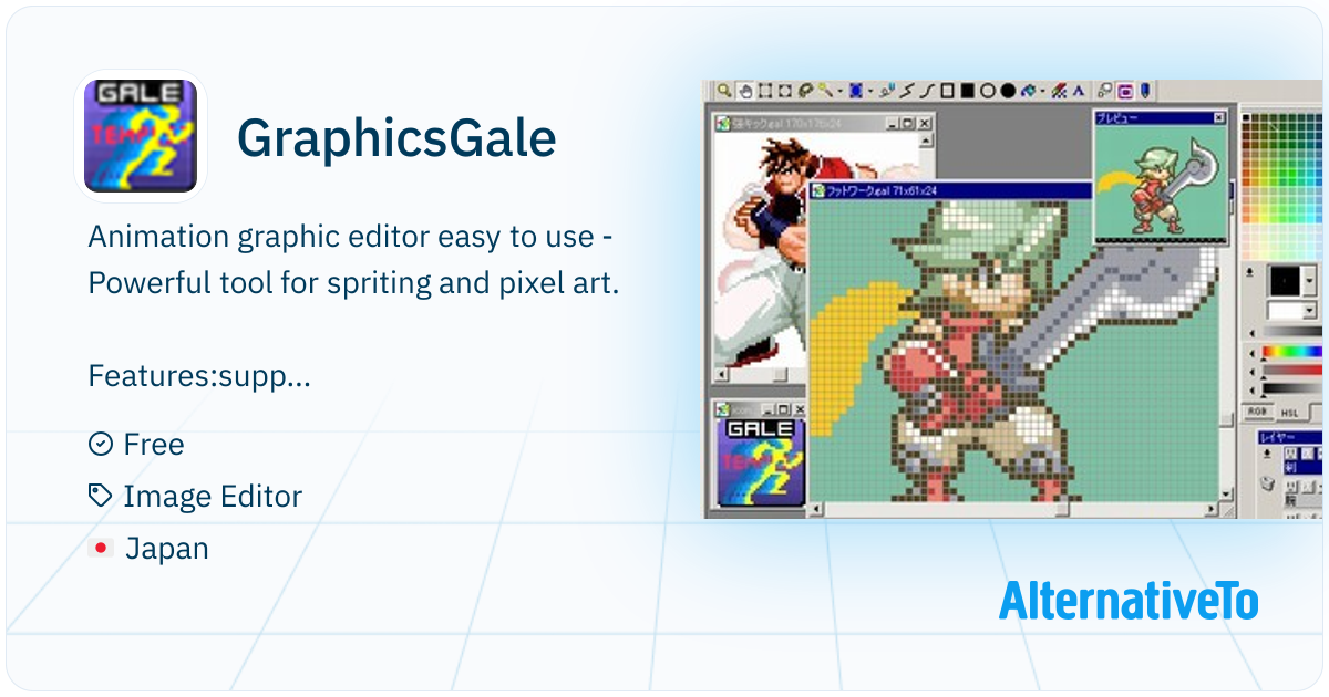 GraphicsGale: Animation graphic editor easy to use - Powerful ...