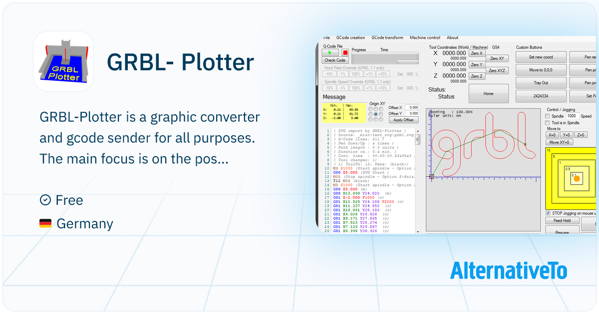 GRBL- Plotter: A GCode sender (not only for lasers or plotters) for up ...