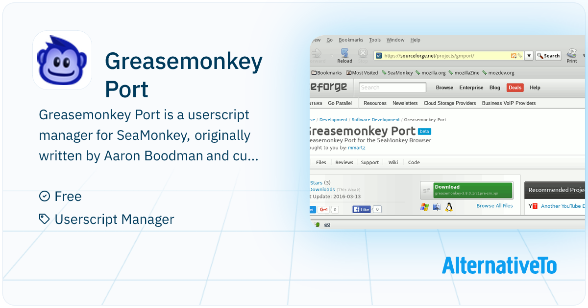 Greasemonkey Port: For the SeaMonkey Browser | AlternativeTo