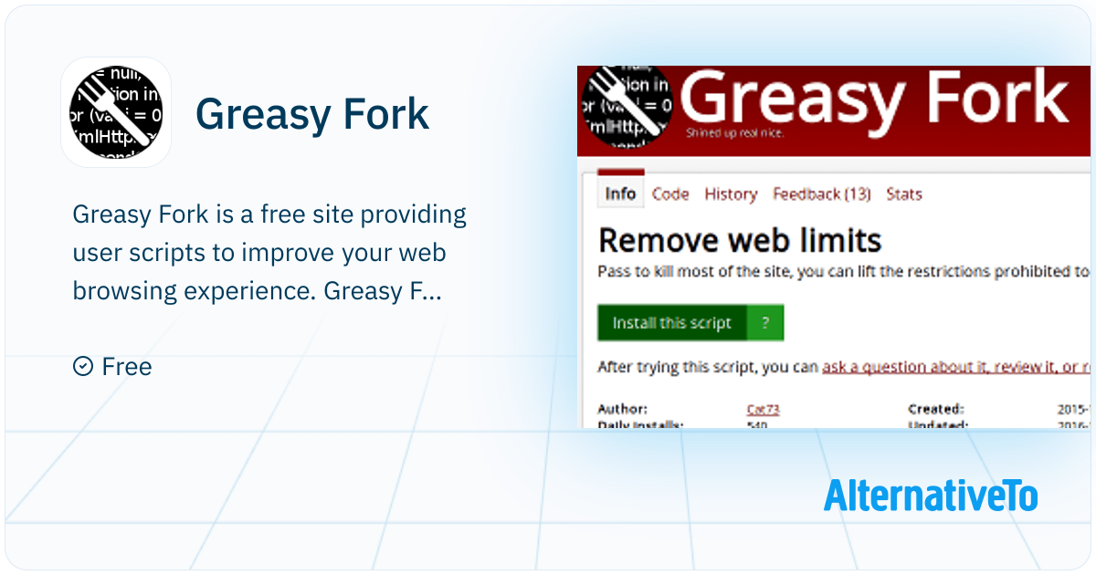 Greasy Fork: Free site providing user scripts | AlternativeTo