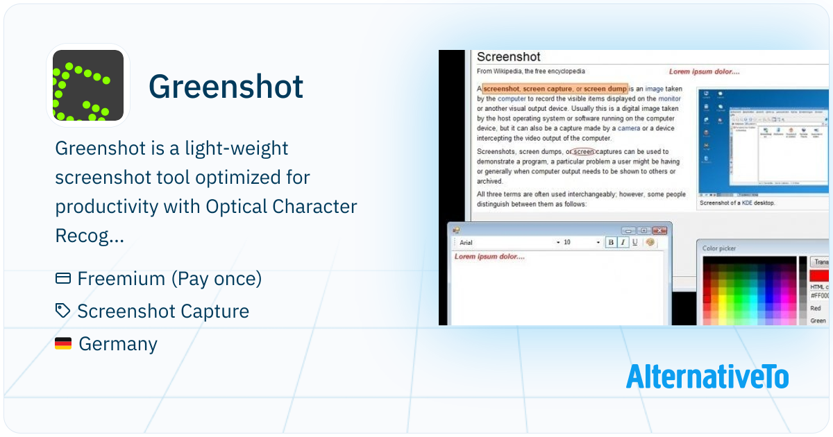 Greenshot: Lightweight OCR screenshot tool | AlternativeTo