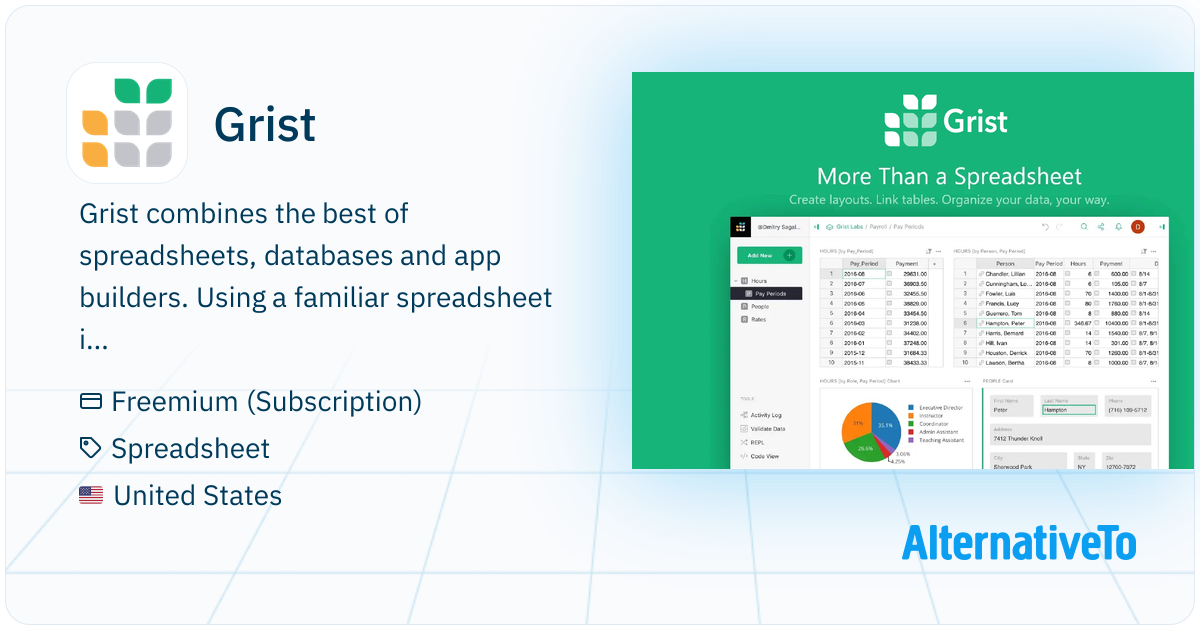 Grist: Open-source spreadsheet meets relational database | AlternativeTo