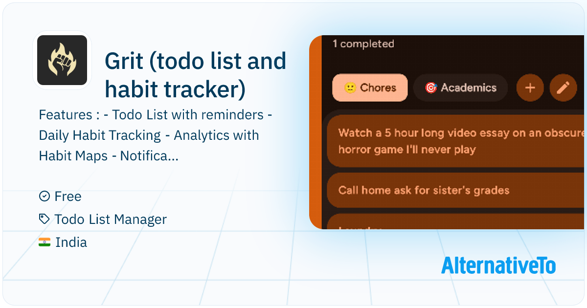 Grit (todo list and habit tracker): 🔨 A Simple todo list and habit ...