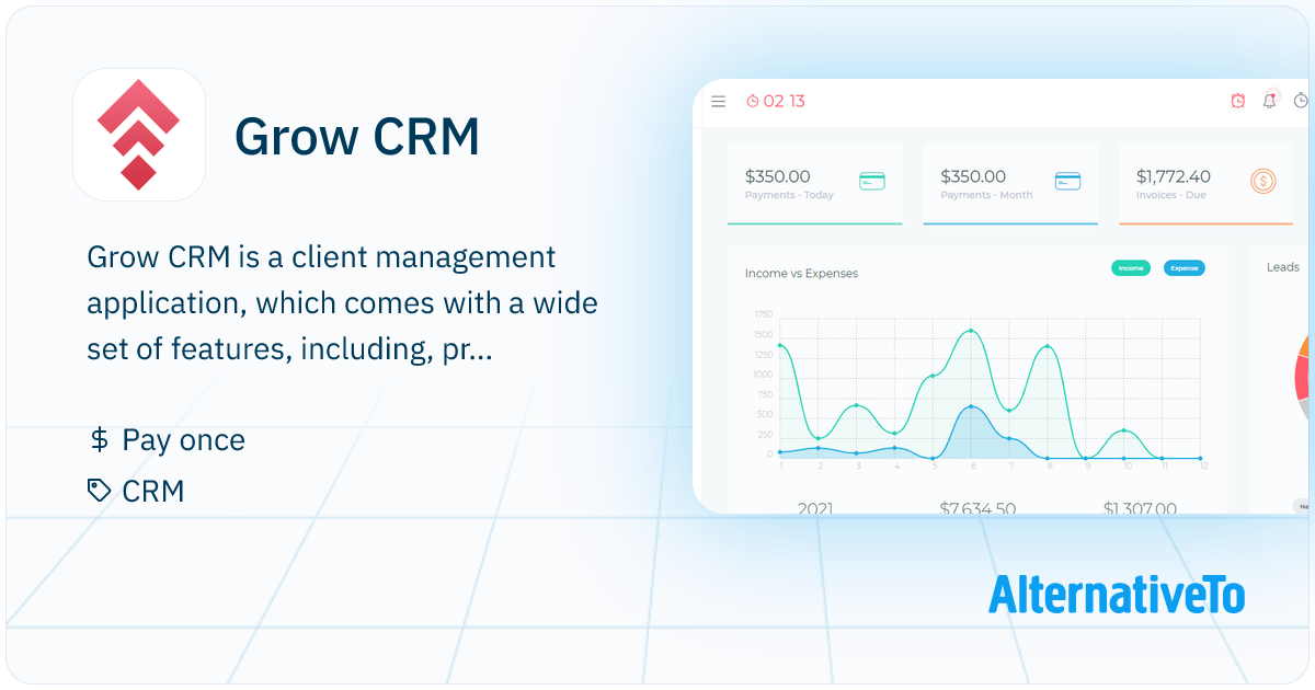Grow CRM: Client management application, which comes with a wide set of ...