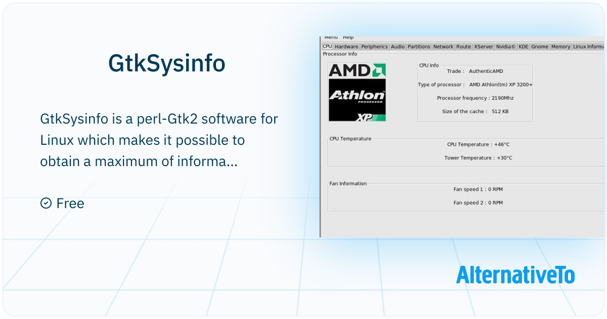 GtkSysinfo: Perl-Gtk2 software for Linux | AlternativeTo
