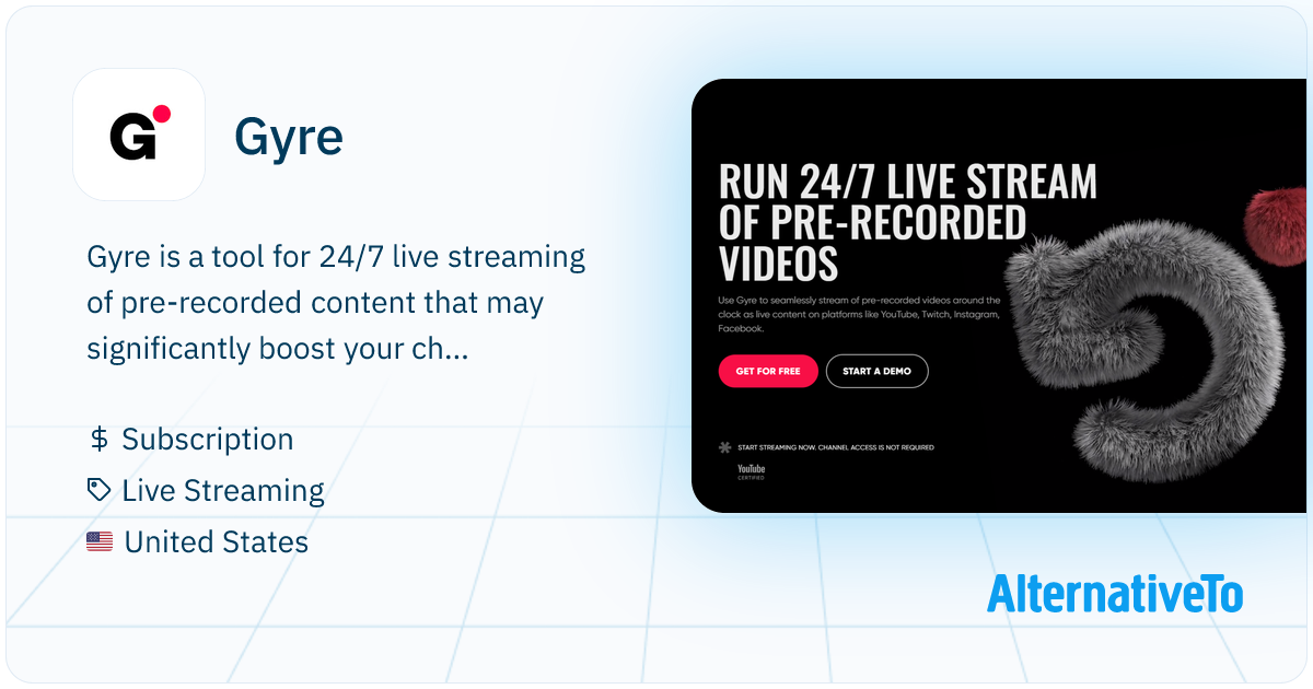 Gyre: Tool for 24/7 live streaming of pre-recorded content that may ...