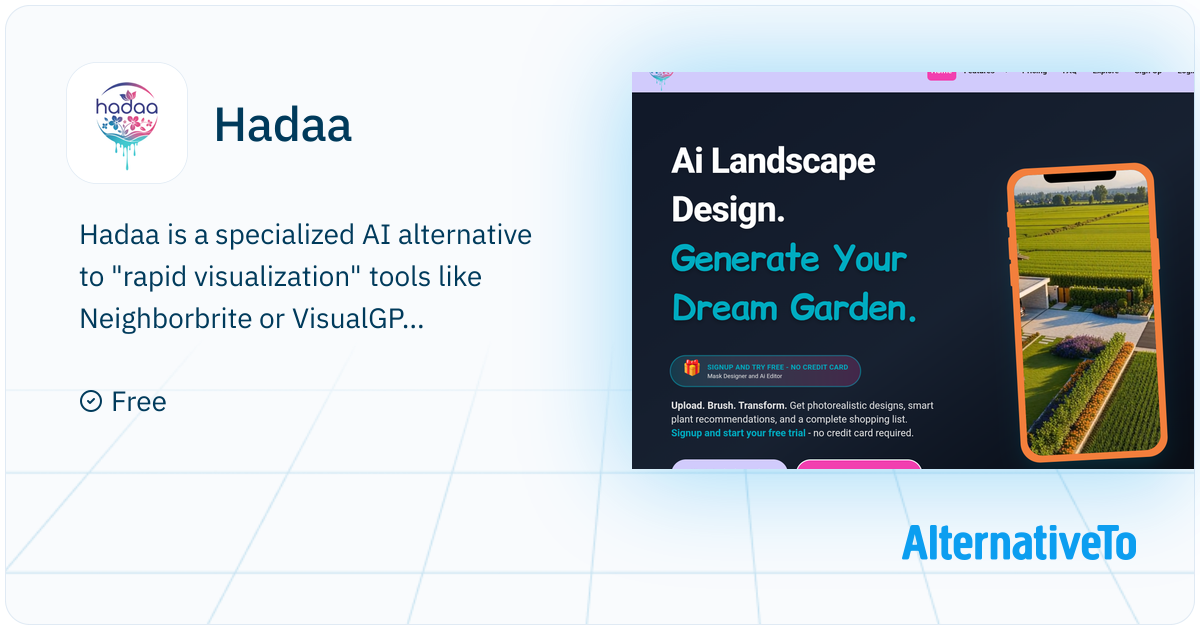 Hadaa: Free AI garden design software for homeowners. | AlternativeTo