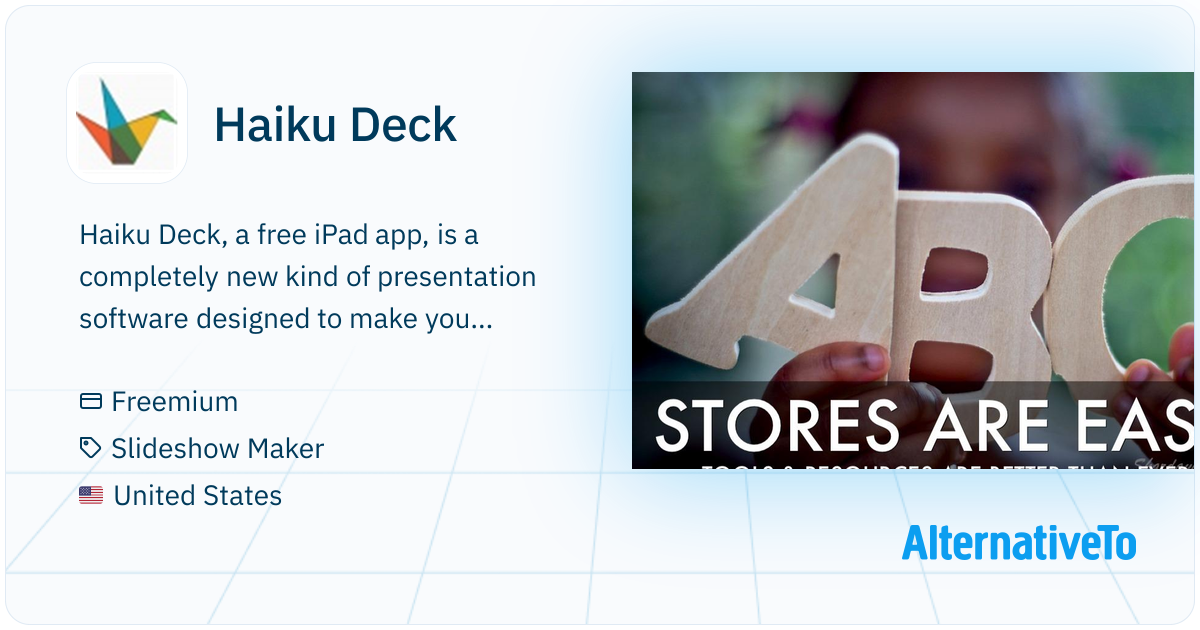 Haiku Deck: A free iPad app, is a completely new | AlternativeTo