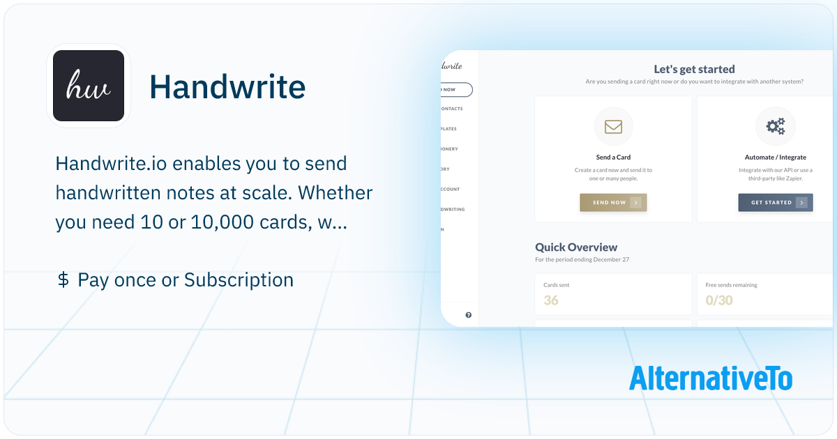 Handwrite: Send personalized handwritten notes at scale from the web ...