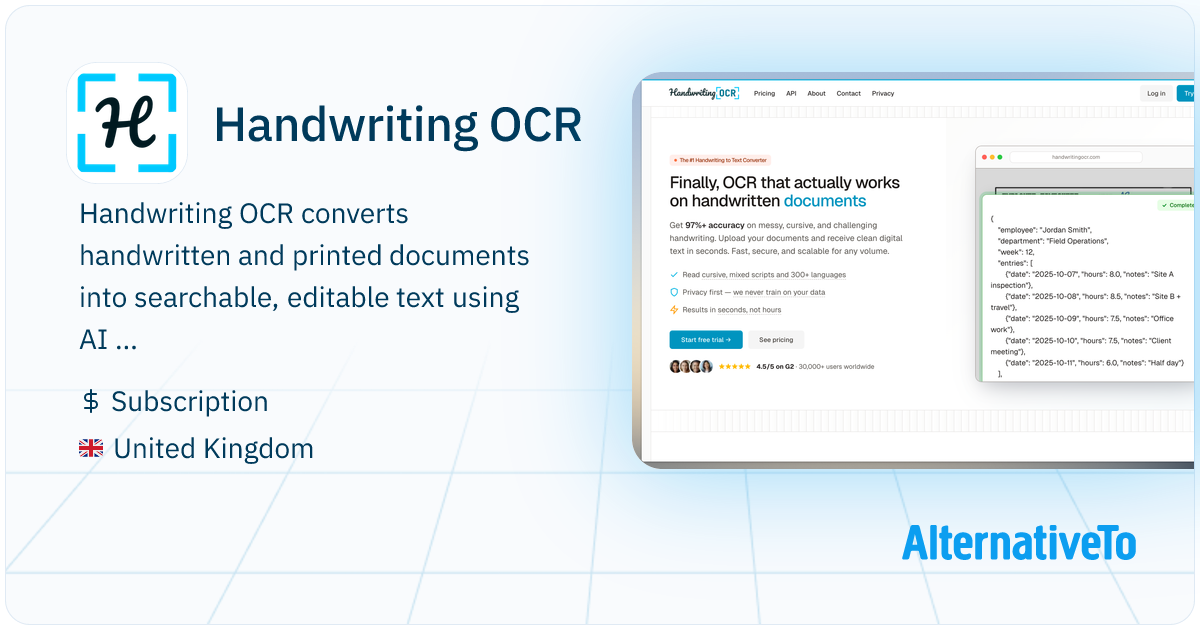 Handwriting OCR: Transform notes, forms, documents and more into ...