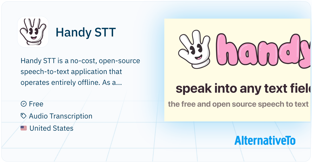 Handy STT: Free, open source offline speech-to-text app for desktop use ...