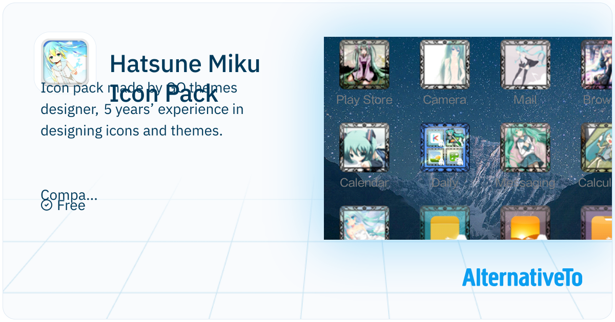 Hatsune Miku Icon Pack: FREE, clean and safe icon pack, redesign all of ...