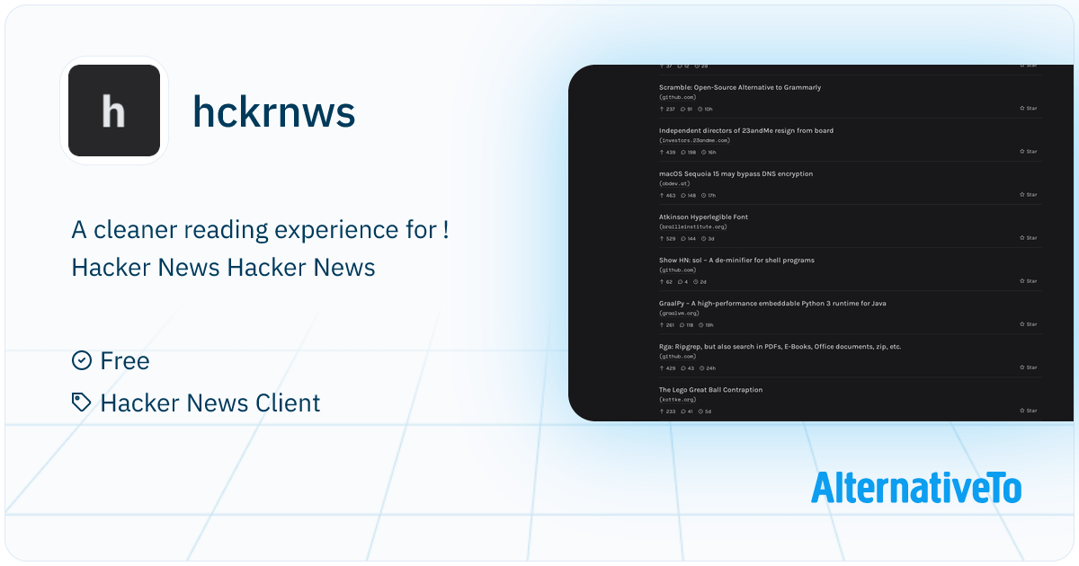 hckrnws: A custom frontend for a better reading experience of ...