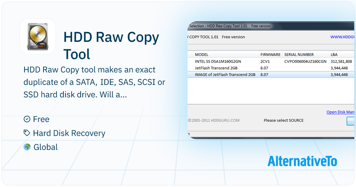 HDD Raw Copy Tool: HDD Raw Copy tool makes an exact duplicate of a ...