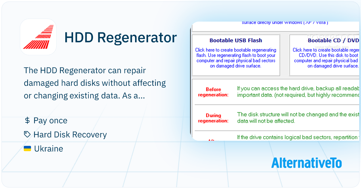 HDD Regenerator: Unique program for regeneration of physically damaged ...