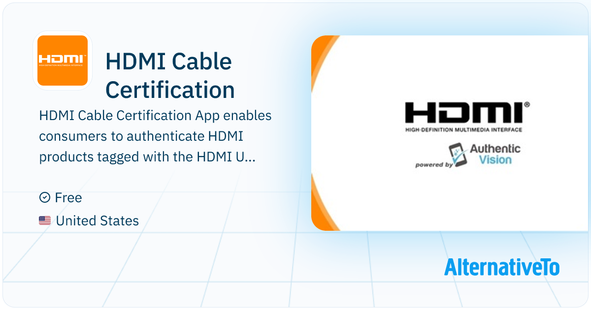HDMI Cable Certification: Scan the HDMI verification sticker to ensure ...