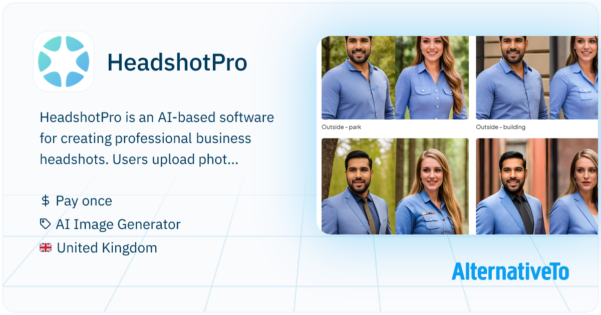 HeadshotPro: AI-photographer for 120+ pro headshots | AlternativeTo