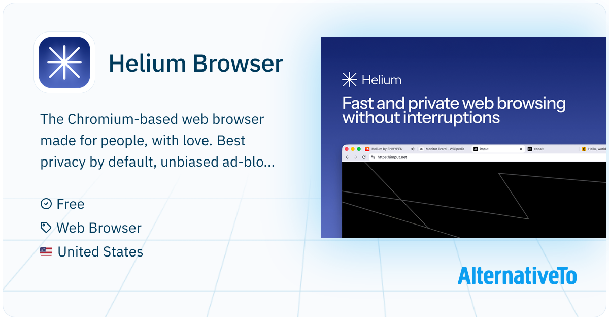 Helium Browser: Chromium browser with default ad, tracker, and script ...
