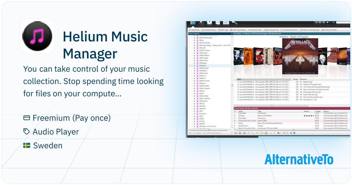 Helium Music Manager: A music cataloger, tag editor, cd ripper, audio ...