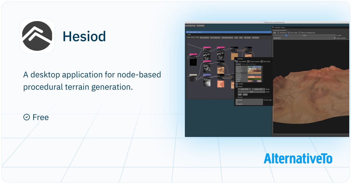 Hesiod: A desktop application for node-based procedural terrain ...