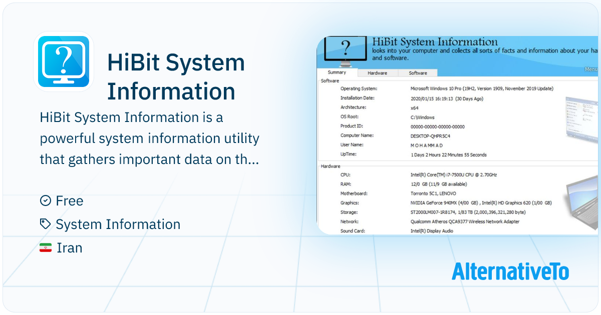 HiBit System Information: Extract details of all components of your ...
